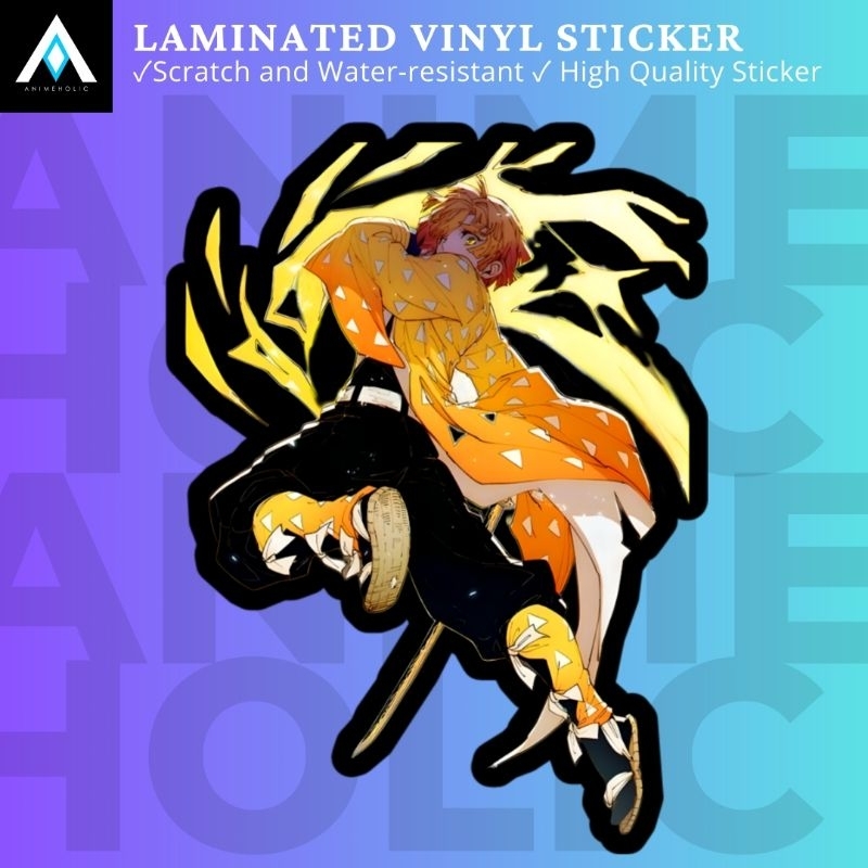 ANIMEHOLIC| 5 INCHES DEMON SLAYER ZENITSU AGATSUMA ANIME STICKERS ...