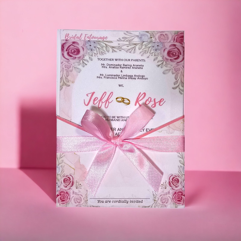 4R Glitter Effect V Insert Style Invitation | Shopee Philippines