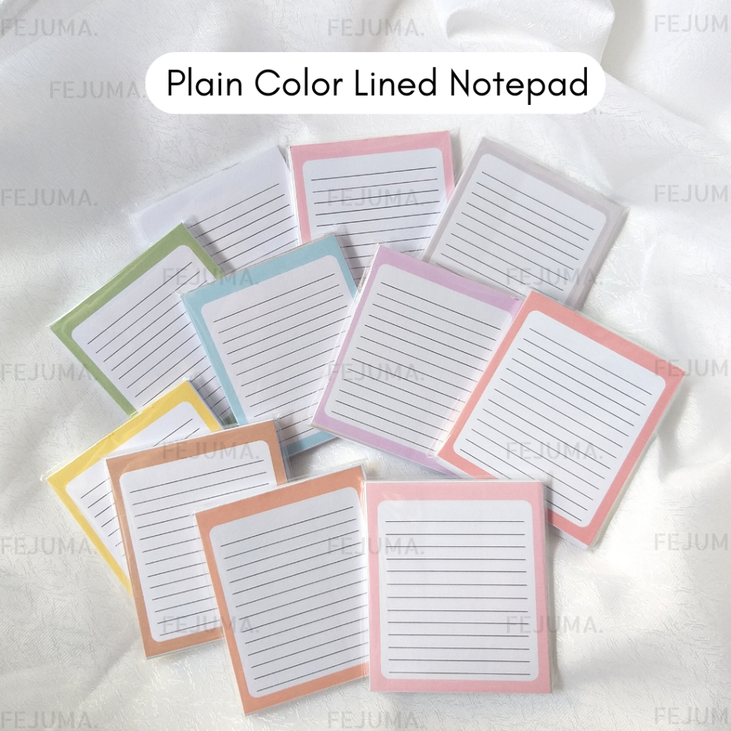 MINI size | Plain Color Lined Notepad | 50 & 100 Pages Available ...