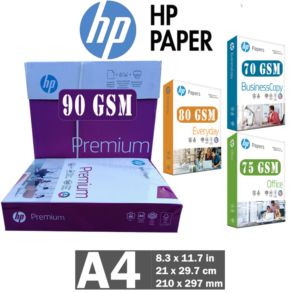 HP Premium Bond Paper , A4 , 90gsm 80gsm 75gsm 70gsm , 1 Ream , 500 ...