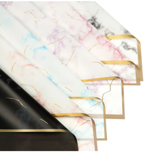 QJOQ.ph | 20pcs/Gold Edge Marble Wrapping Paper 58*58cm Waterproof ...