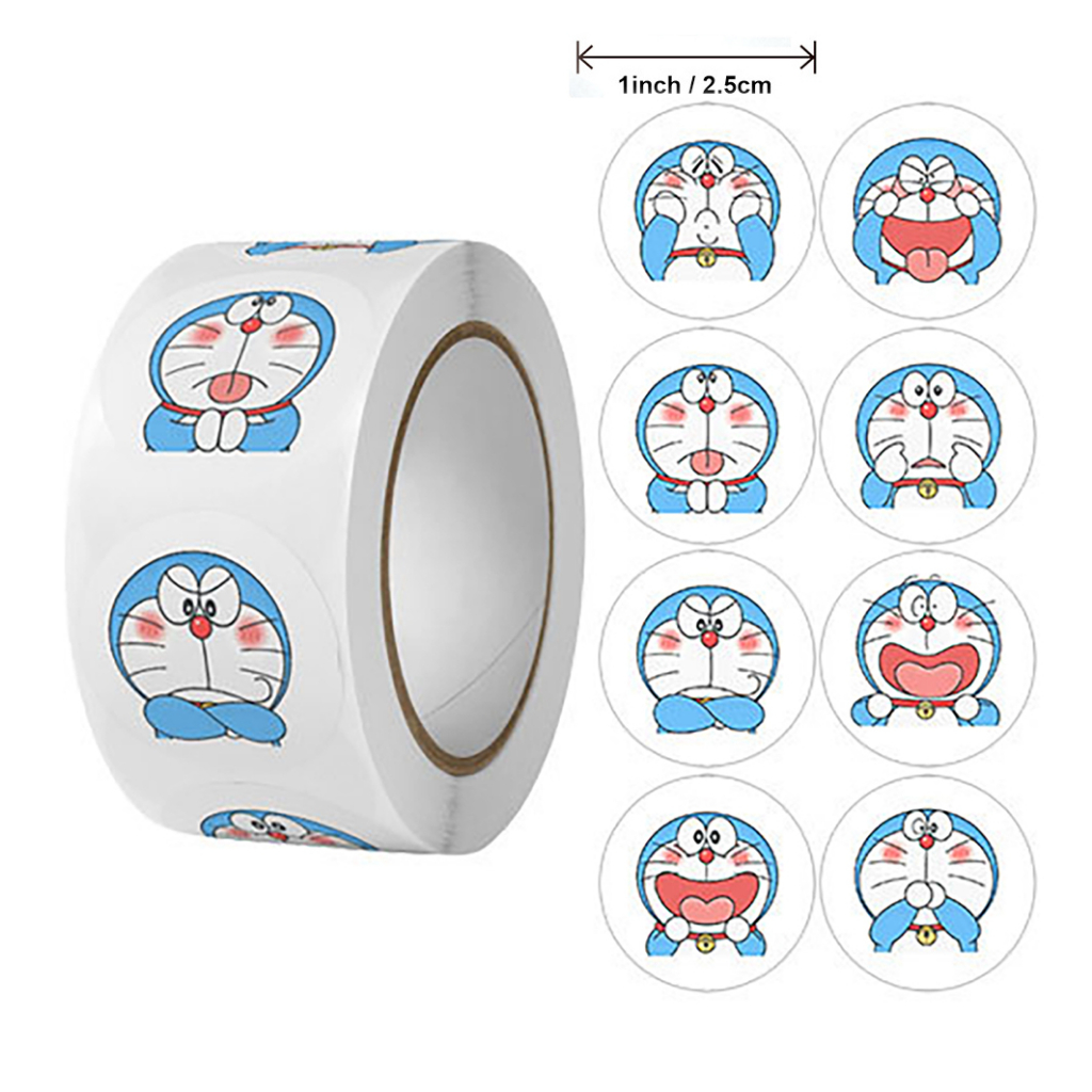 500pcs Cute doraemon Emoji Sticker Tape DIY Tags Packing Decration ...