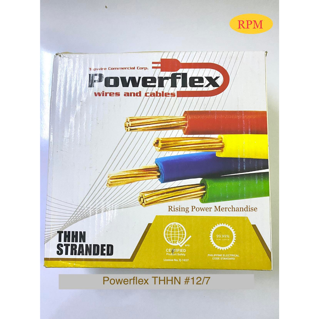 Powerflex THHN Stranded Wire # 12/7 ( 3.5mm2 ) ( 150mts ) | Shopee ...