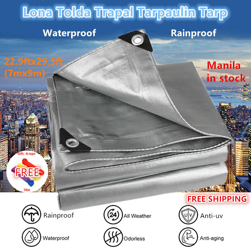 LARGE Waterproof Tarpaulin trapal lona tolda trapal canopy roof shade ...