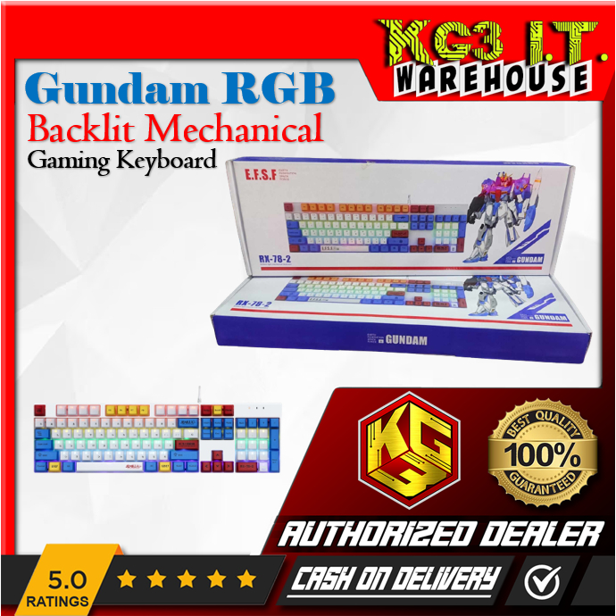 Zeus x Gundam RGB Backlit Mechanical Gaming Keyboard 104 Keys Blue ...