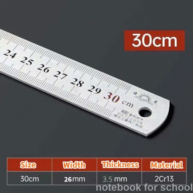 30/60cm Stainless Steel Ruler Metal Aluminum Ruler Drawing Multi ...