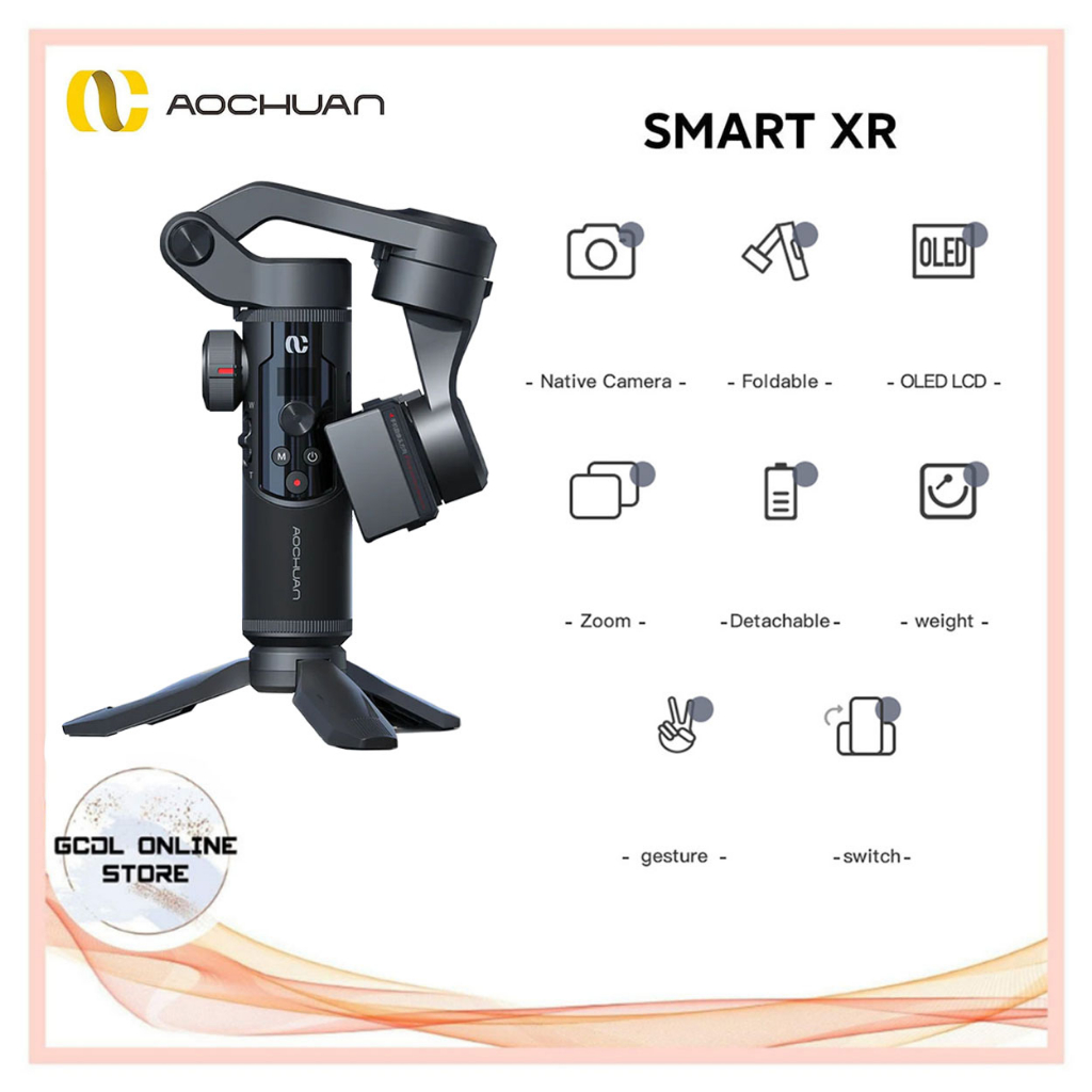AOCHUAN Smart XR 3 Axis Gimbal Stabilizer with OLED Screen, Portable and Foldable Handheld ...