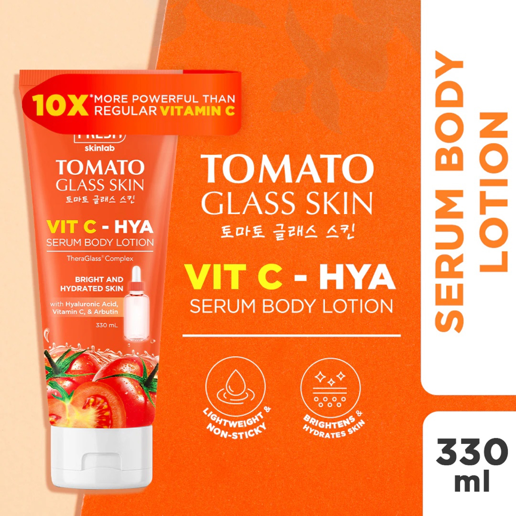 FRESH SKINLAB Tomato Glass Skin Vit C - Hya Serum Body Lotion 330mL ...