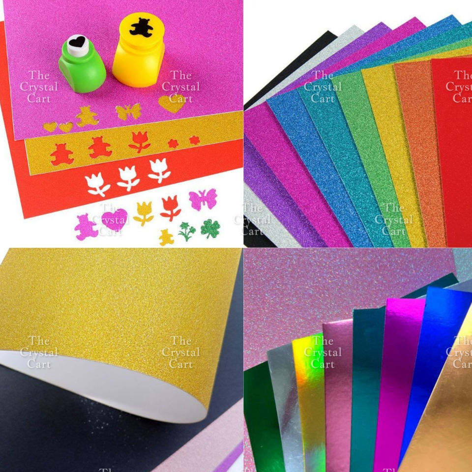 10pcs 250gsm/80gsm Glitter and Shiny MetallicMirror Cardstock Board DIY ...