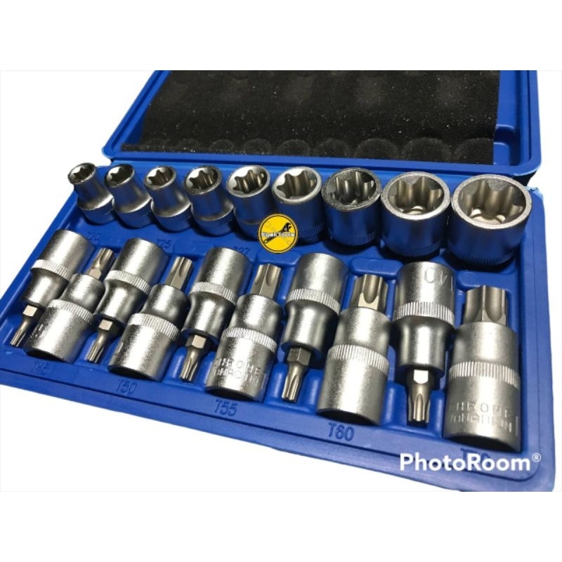 19PCS TORX STAR SOCKET MALE FEMALE SOCKETS WITH TORX BIT REPAIR TOOL | Shopee Philippines