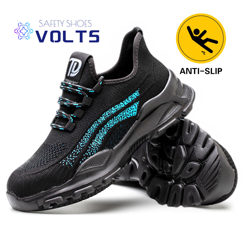 VOLTS Ultra light soft soled men's safety shoes,anti impact protective shoes steel toe shoes for ...