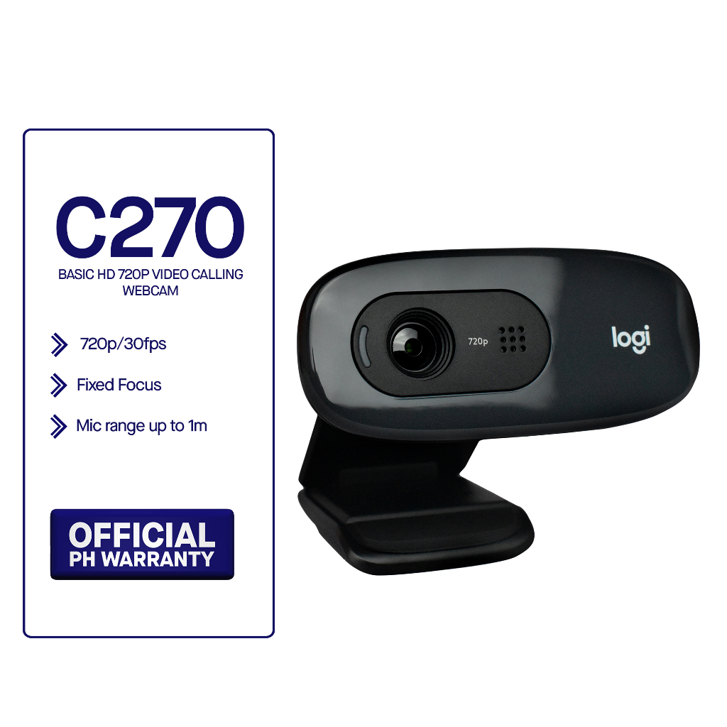 Logitech C270I / C270 IPTV HD Webcam C270 (Black) | Shopee Philippines
