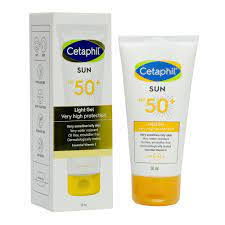 Cetaphil Sunblock SPF 50+ Light Gel for Face and Body 50ML Sunscreen ...