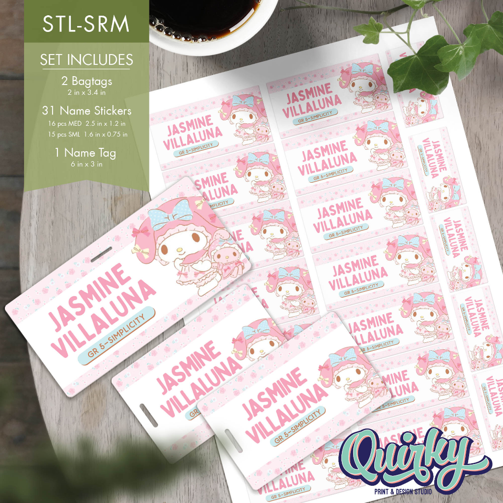 Personalized Back To School Set - Girl Designs - Name Tag, Bag Tag and ...