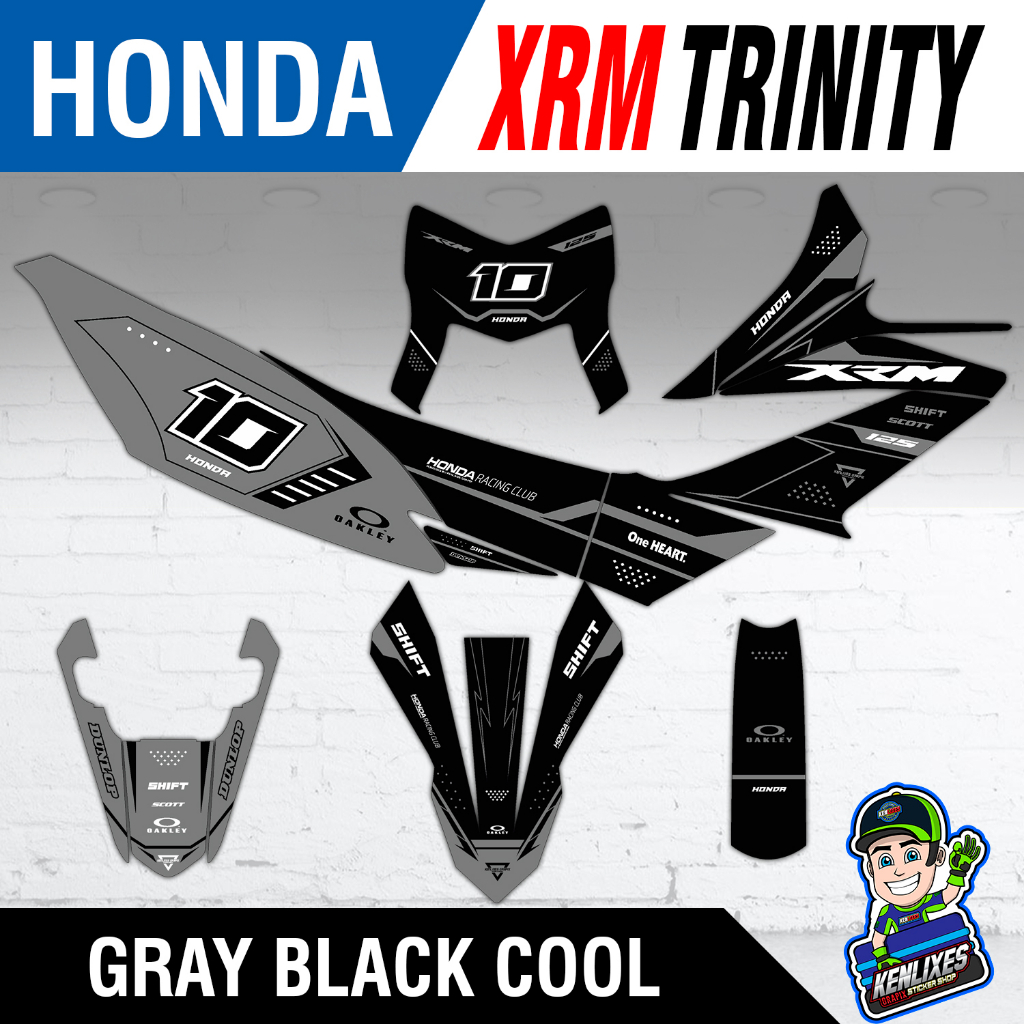 Honda XRM 125 Trinity Full Body Motorcycle Decals / Sticker (Black Cool ...