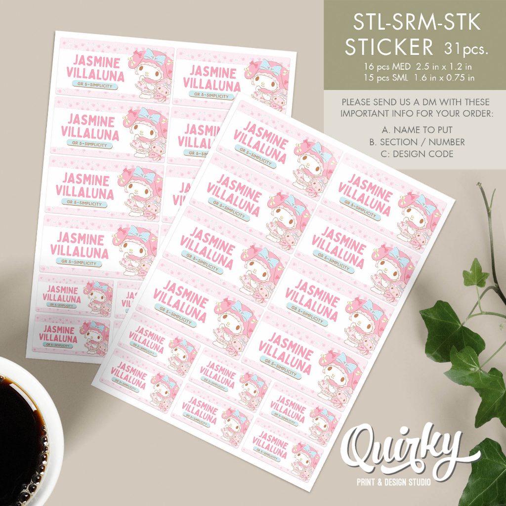 Personalized Waterproof Name Stickers - Girl Designs | Shopee Philippines