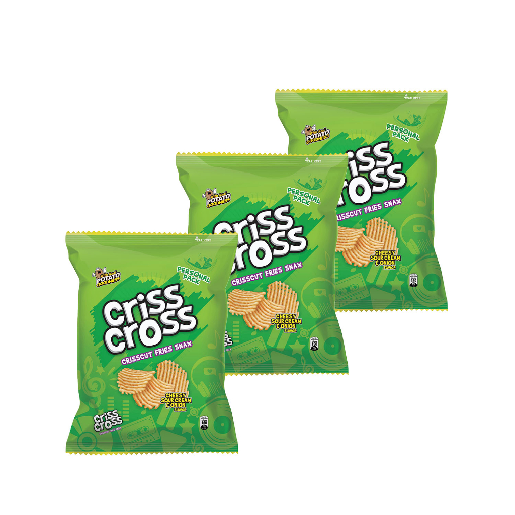 Criss Cross Cheesy Sour Cream & Onion 64g Set Of 3 | Shopee Philippines