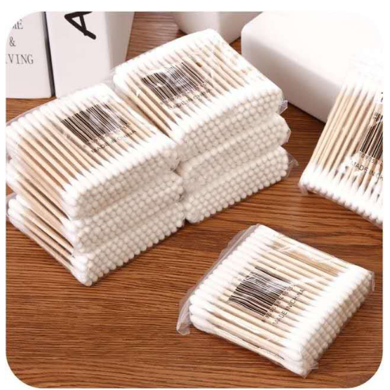 Rubenamker - Cotton Swabs Bamboo Stick White with Plastic Wrapper Eco ...