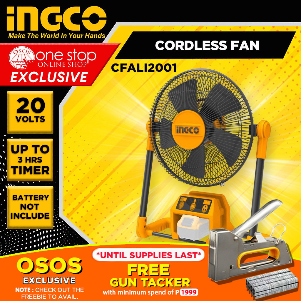 INGCO Original Lithium-Ion Cordless Fan 20V CFALI2001 POWERSHARE •OSOS ...