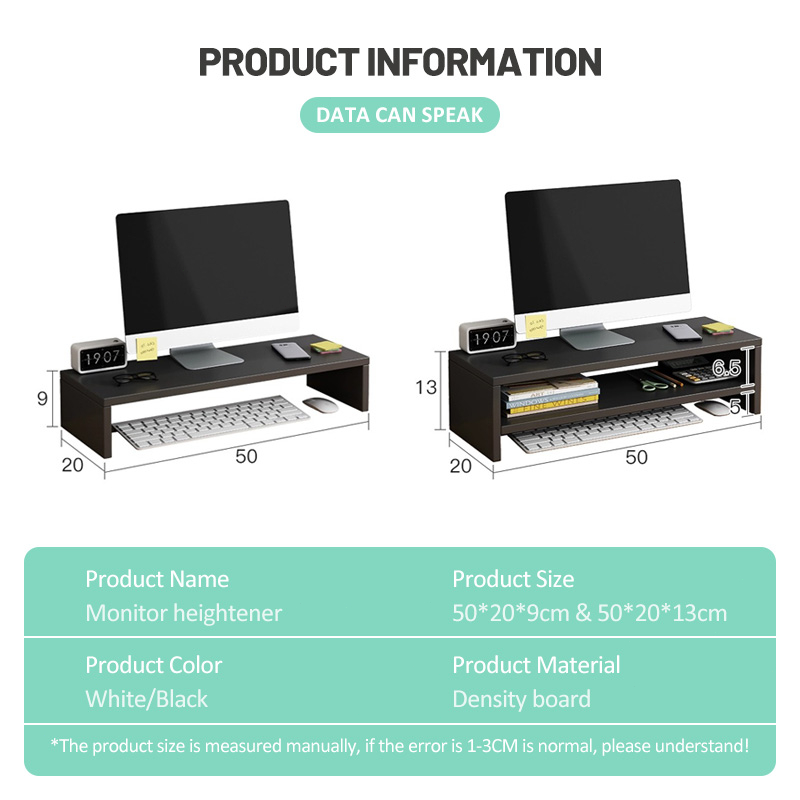 Monitor Stand Computer Screen Increased Holder Wooden Desktop Rack ...