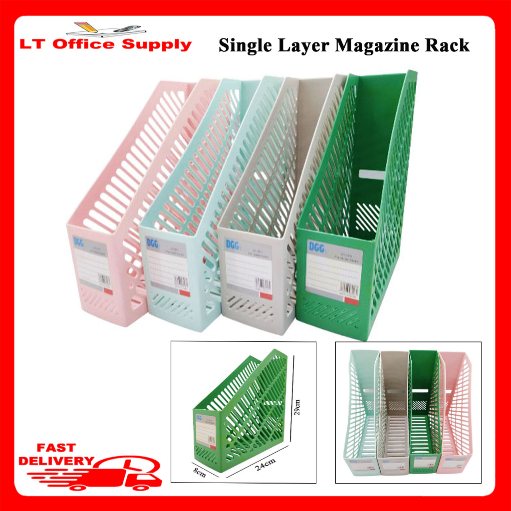 Single layer Plastic Magazine rack desktop storage files DGG | Shopee ...