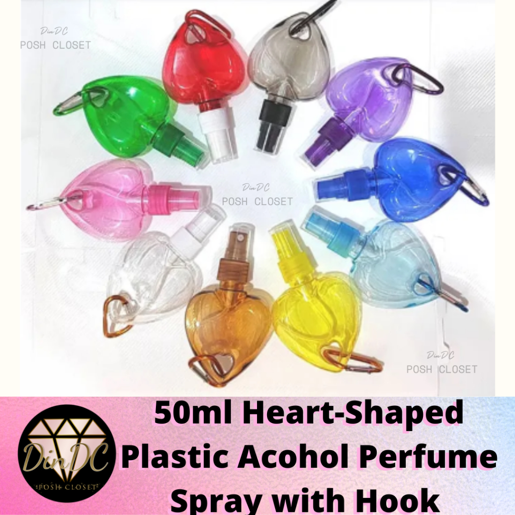 50ml Transparent Colored Heart-Shaped Plastic Acohol Perfume Spray ...