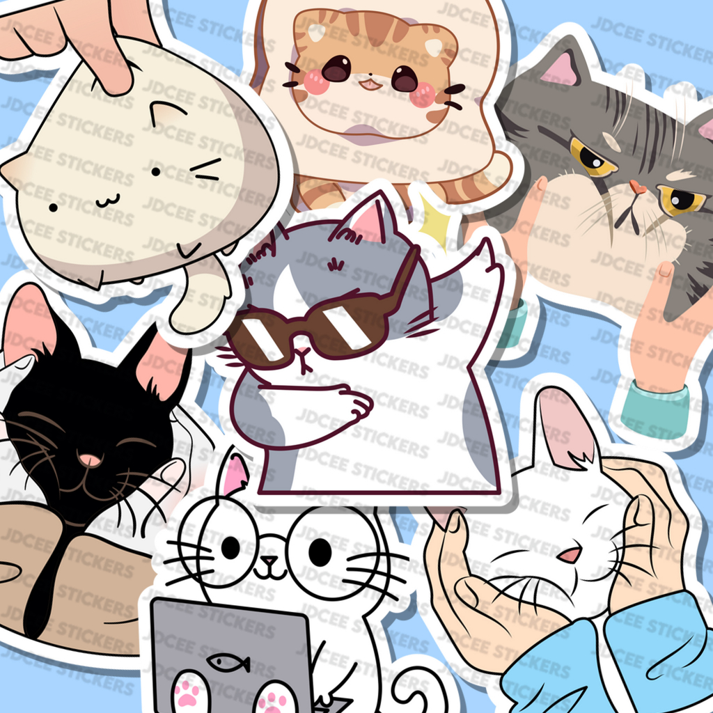 Cute Cat Pet Animal Waterproof Sticker | Vinyl | Car | Motor | Bike ...