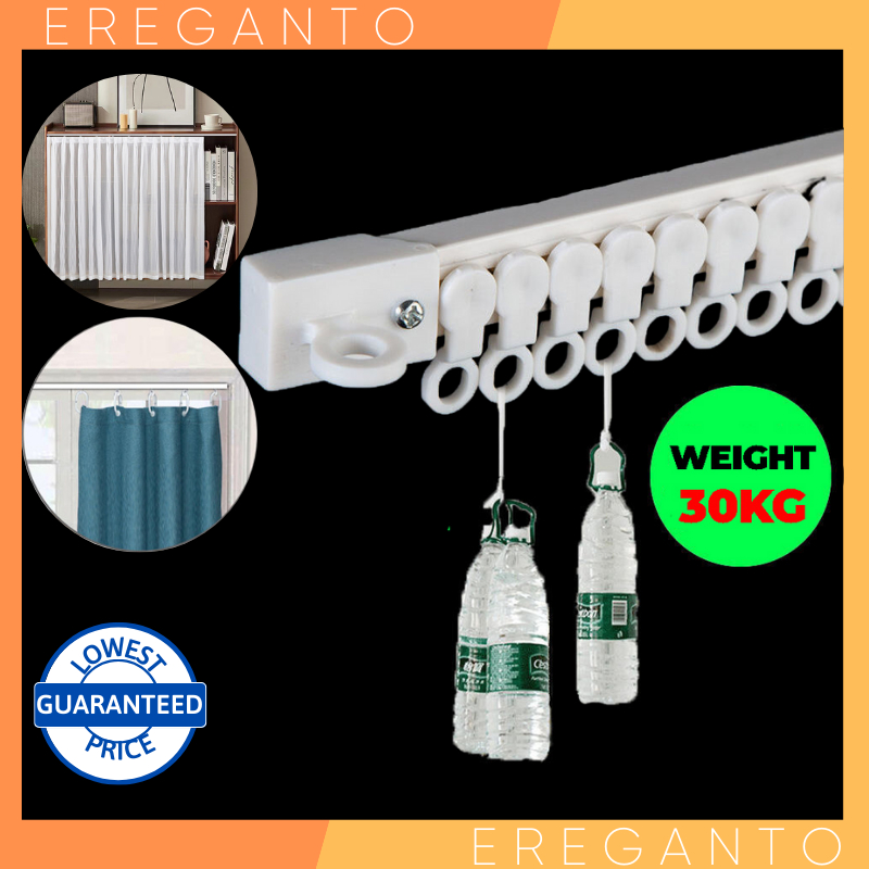 Adjustable Curtain Track Rail Straight Flexible Ceiling Mounted wall ...