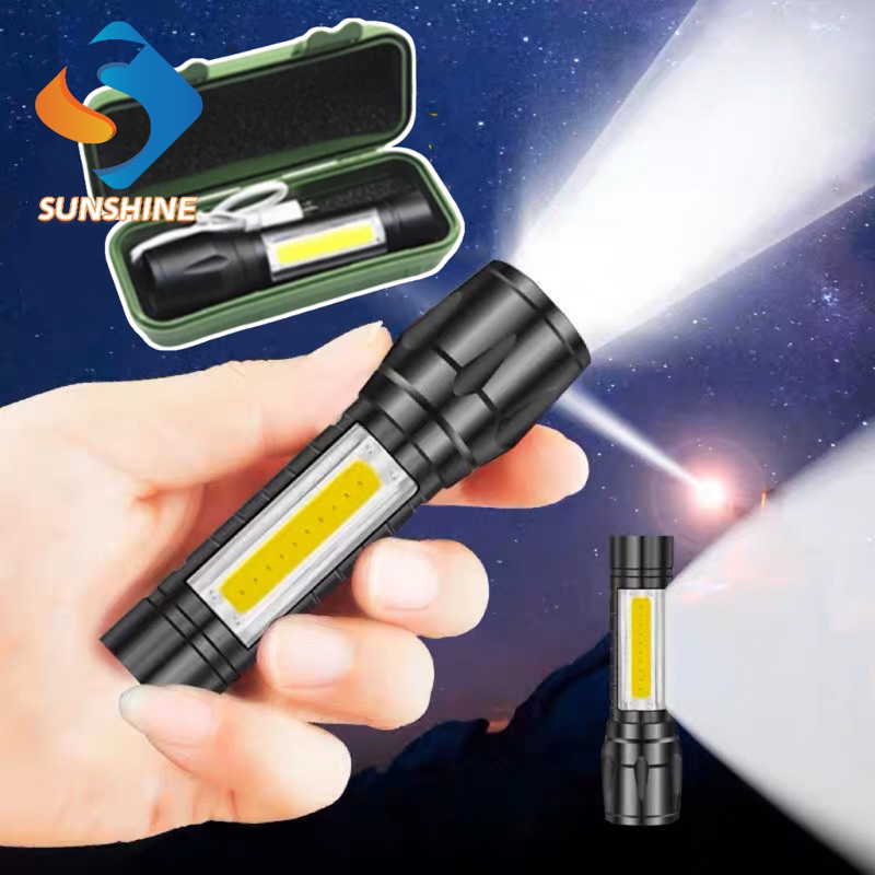 Sunshine XPE + POLICE CREE Mini LED Flashlight With COB Side ...