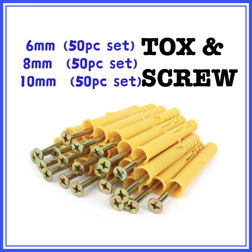 1SET/PACK Tox With screw size:(6#50set,8#50set,10#50set) | Shopee Philippines