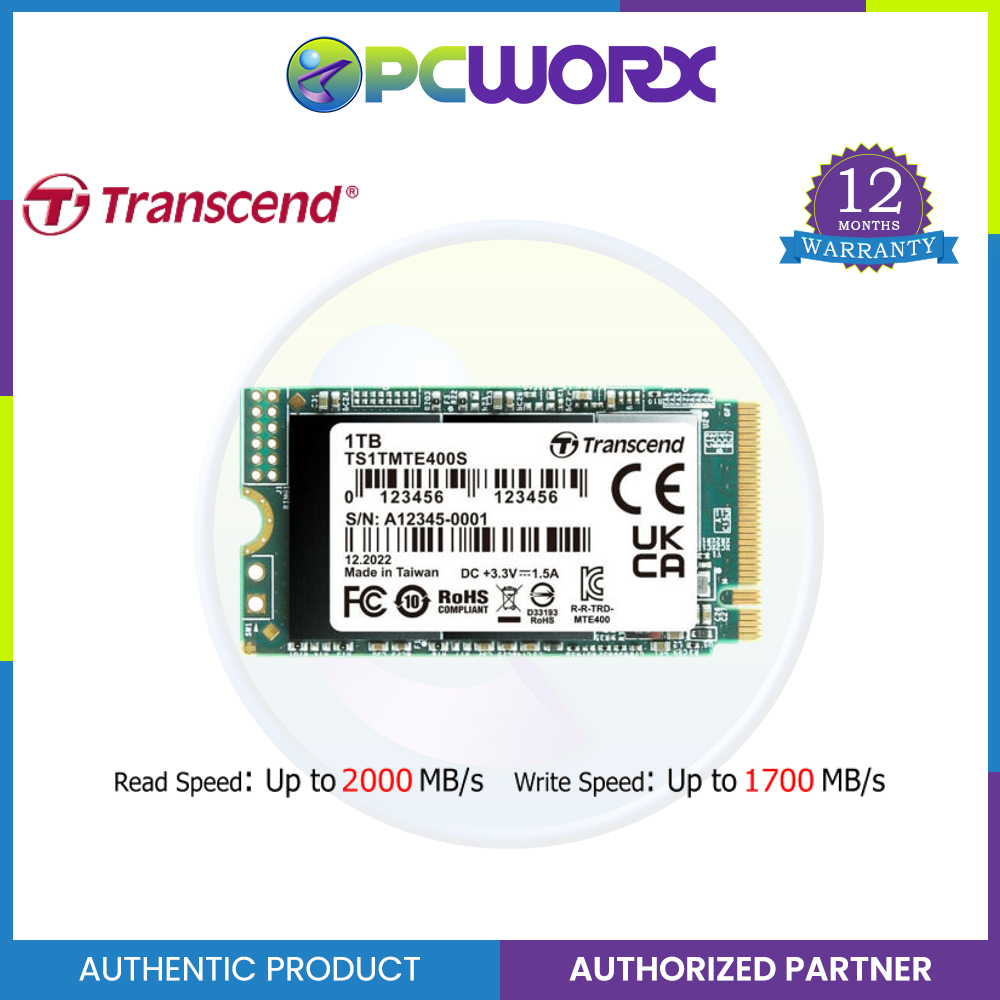 Transcend TS1TMTE400S 1TB M.2 2242 PCIe Gen3x4 NVMe 3D TLC DRAM-less | Shopee Philippines