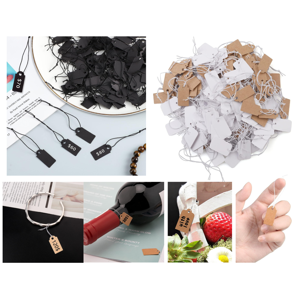 100 Pieces Blank Mini Paper Display Tags l Hanging l Label l For ...