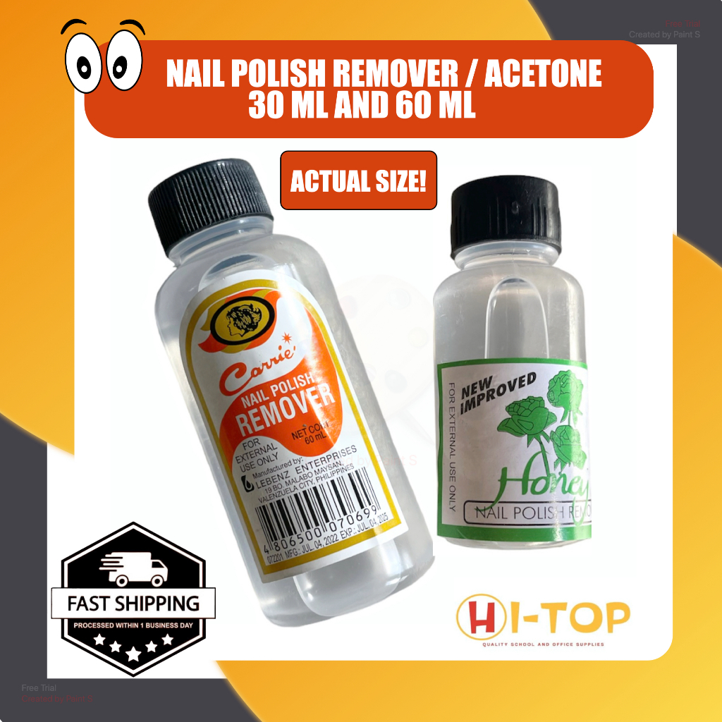 Acetone / Nail Polish Remover | 12pcs/pack | Sold per 30 ml and 60 ml ...