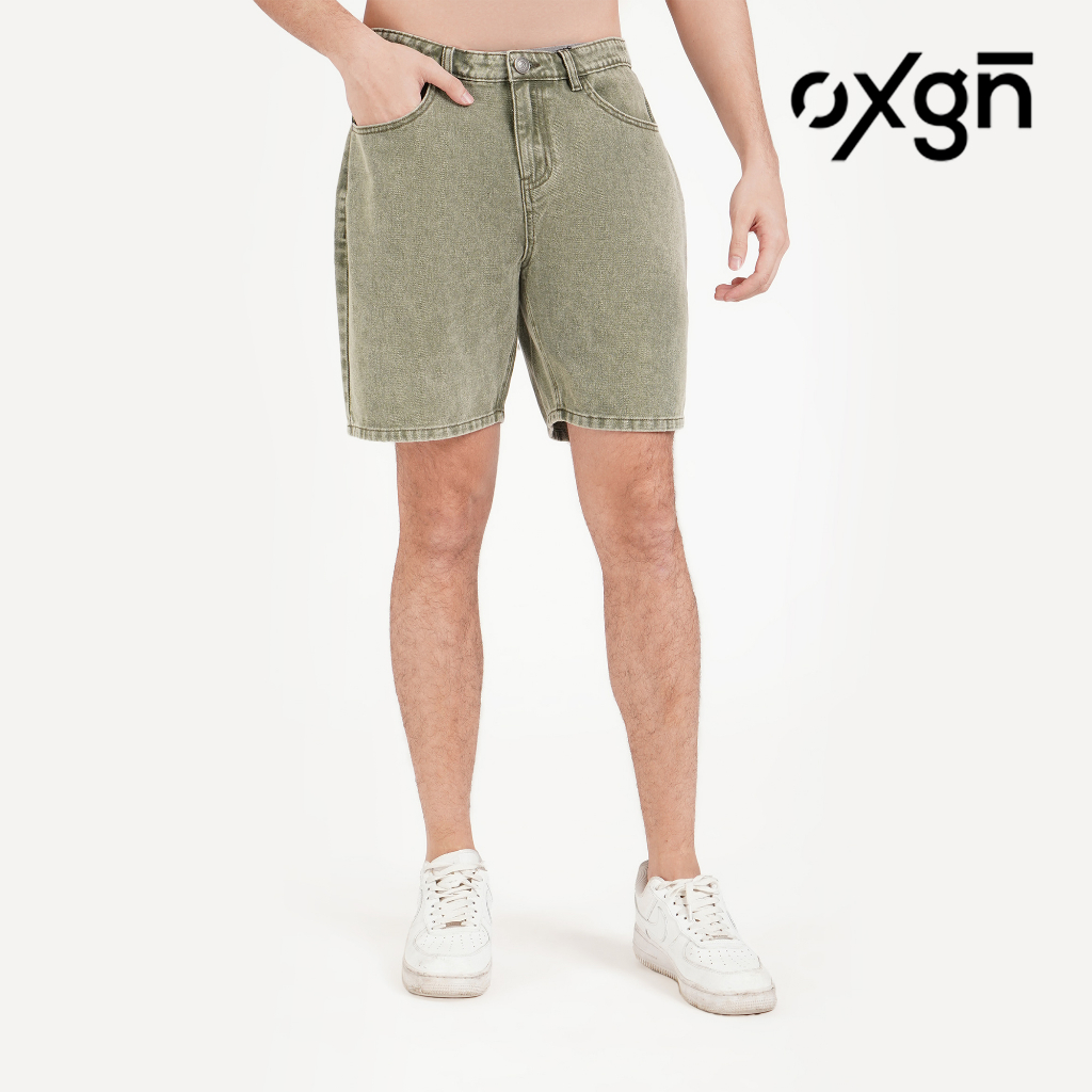 OXGN Denim Shorts For Men (Green) | Shopee Philippines