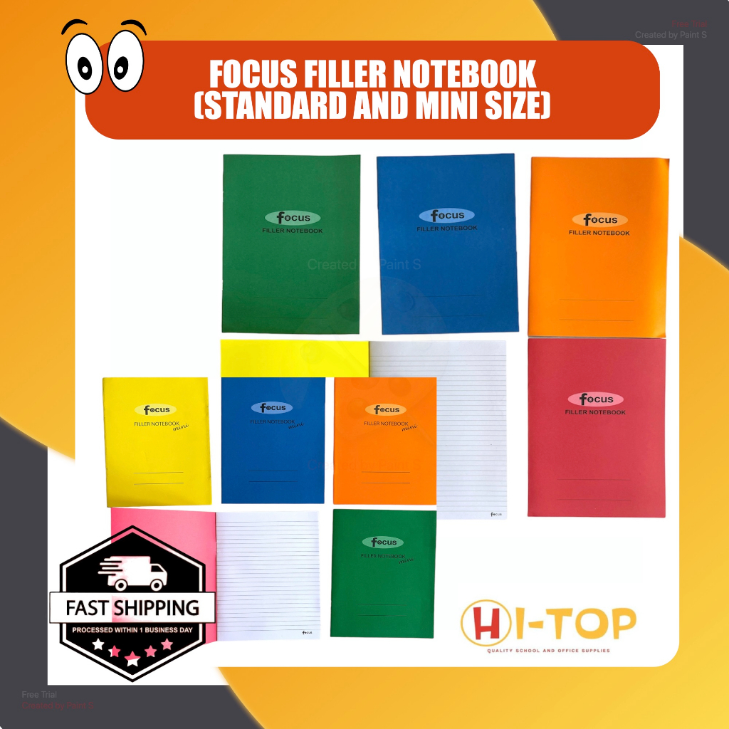 Focus Notebook Filler Mini (5x7in) and Standard (6x8.5in) | Sold by 10 ...