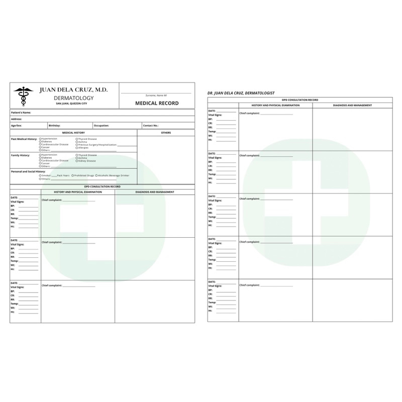 OPD RECORD CUSTOMIZABLE, RX PAD, PRESCRIPTION PAD, MED CERT, LAB REQ ...