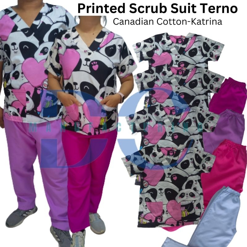 DC Printed Scrub Suit Terno for Men and Women/Canadian Cotton-Katrina ...