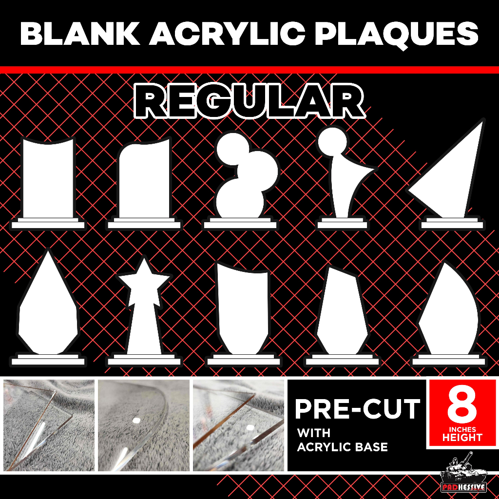 REGULAR 10-20 BLANK ACRYLIC PLAQUE PADHESSIVE | Shopee Philippines