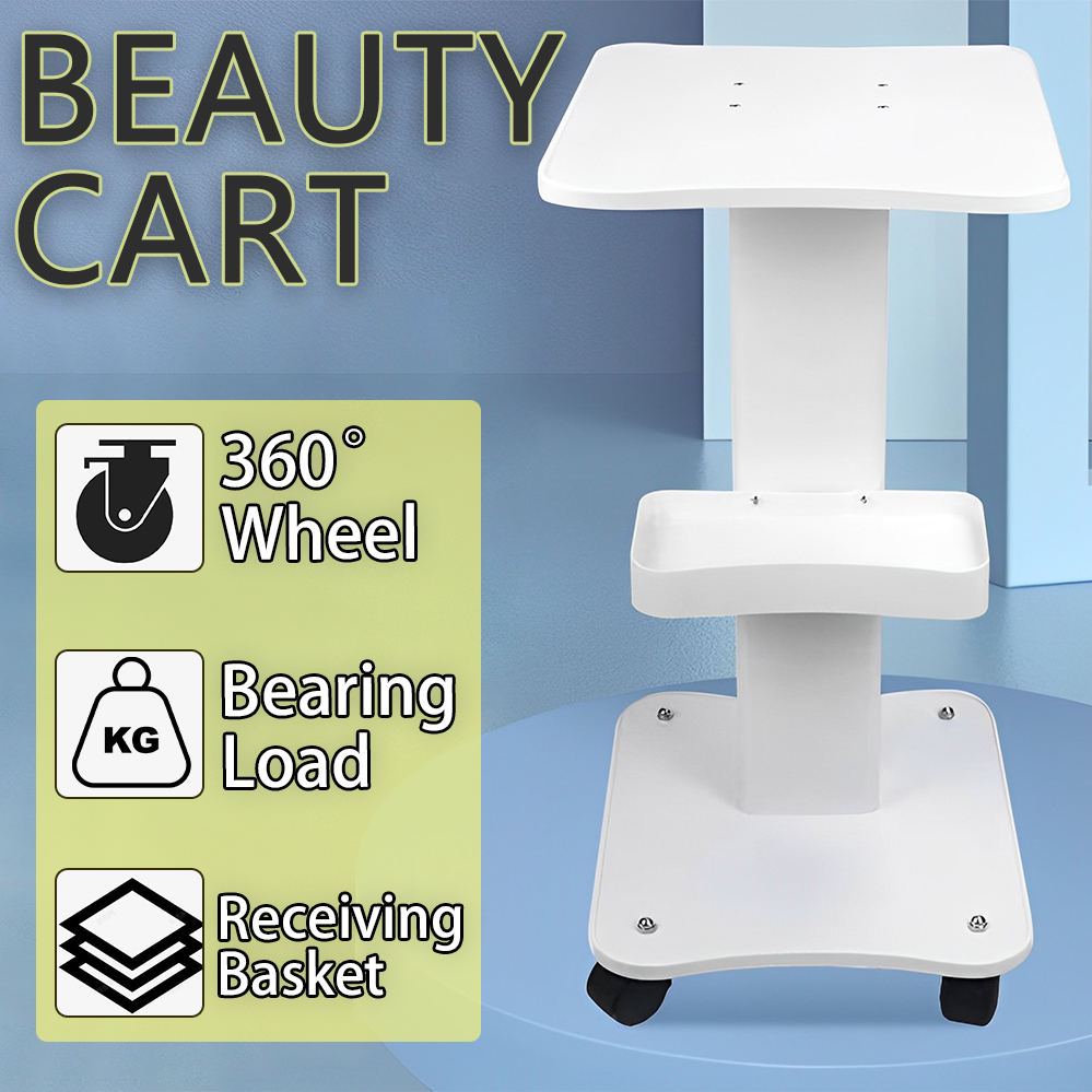 Beauty Clinic Trolley Pedestal Rolling Cart 4 Wheels Dental Spa Service ...