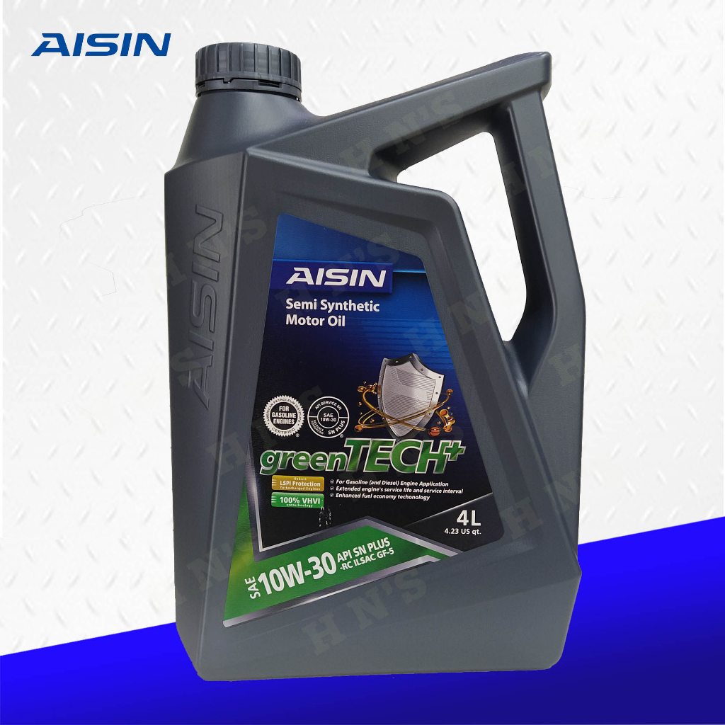 AISIN greenTECH+ Motor Oil 10W-30 SN PLUS ( Semi-Synthetic ) 4L ( 4 ...