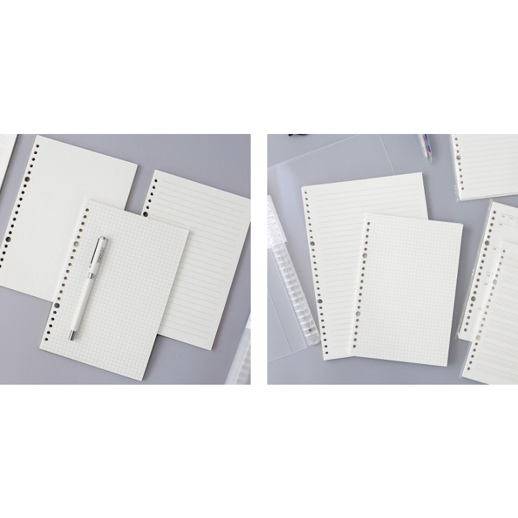 Neja Life Loose leaf binder refill notebook paper A5-20 holes & B5-26 holes loose 60sheets ...