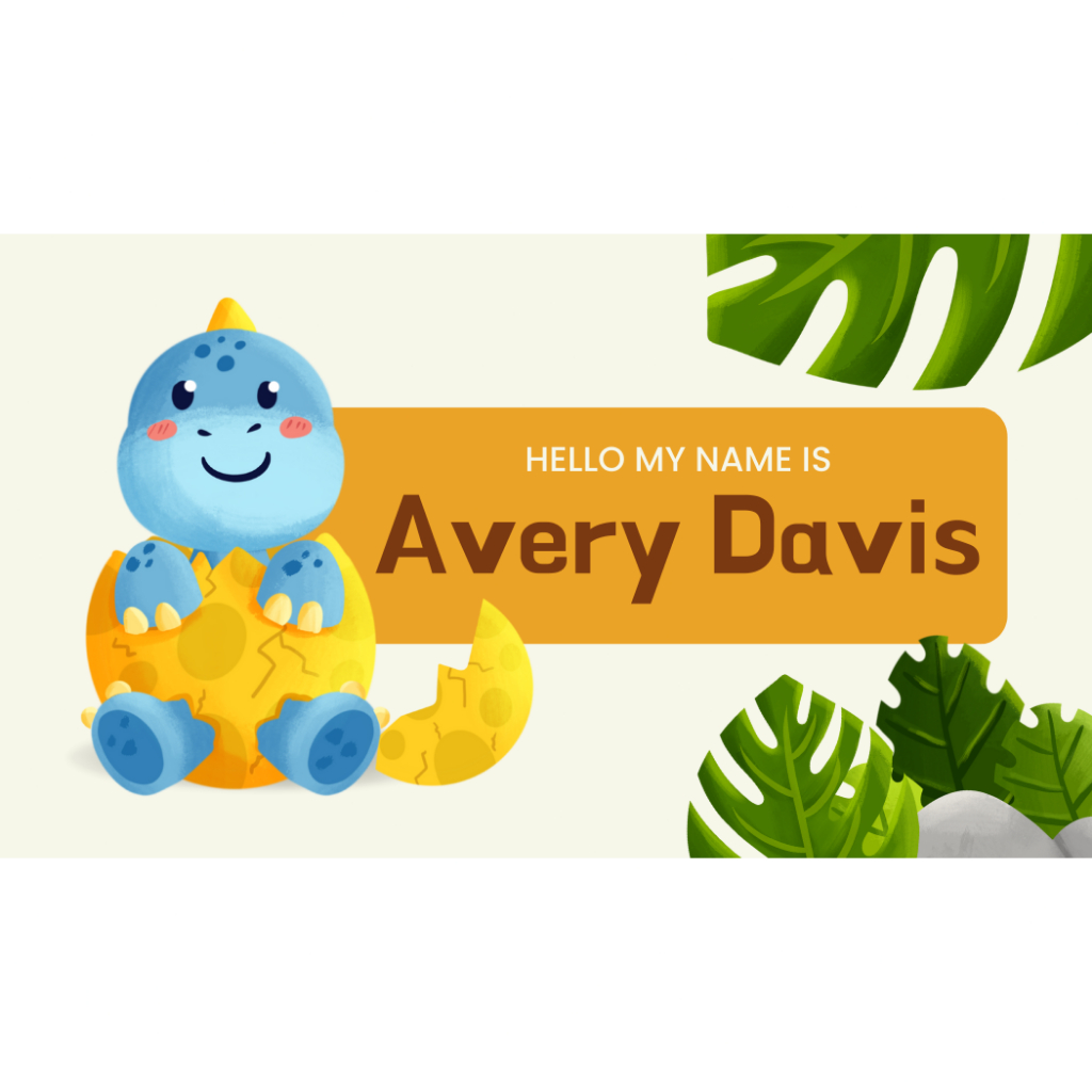 NAME TAG Laminated for school personalized for kids nametag colorful ...