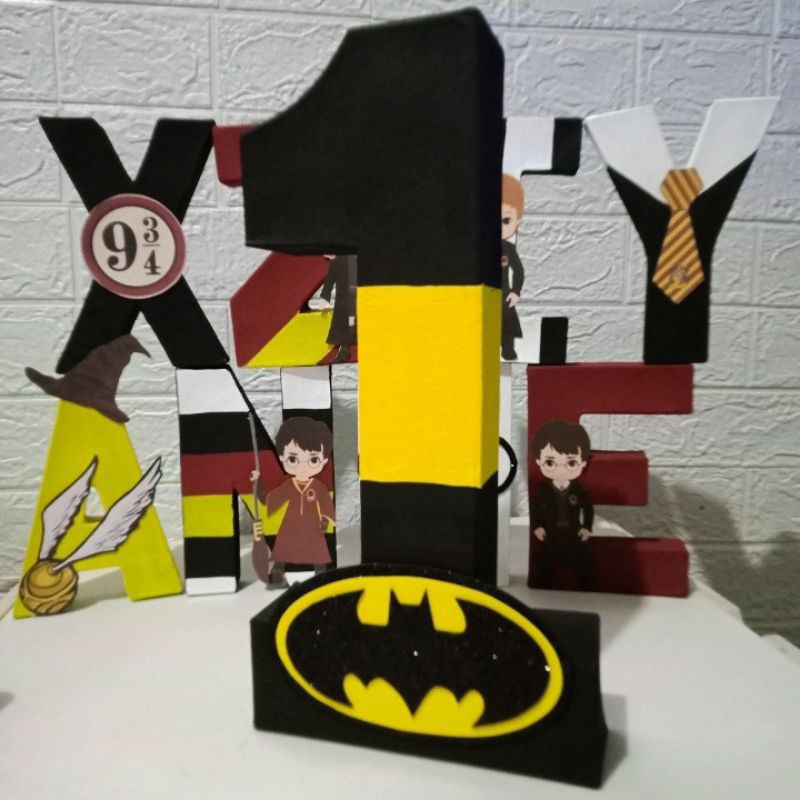 Batman Theme 12 INCHES Number standee Letter standee party decor ...