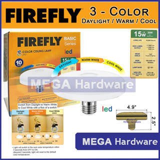 Firefly LED UFO Ceiling Bulb 15W 18W 20W (3Color Daylight, Cool or Warm ...