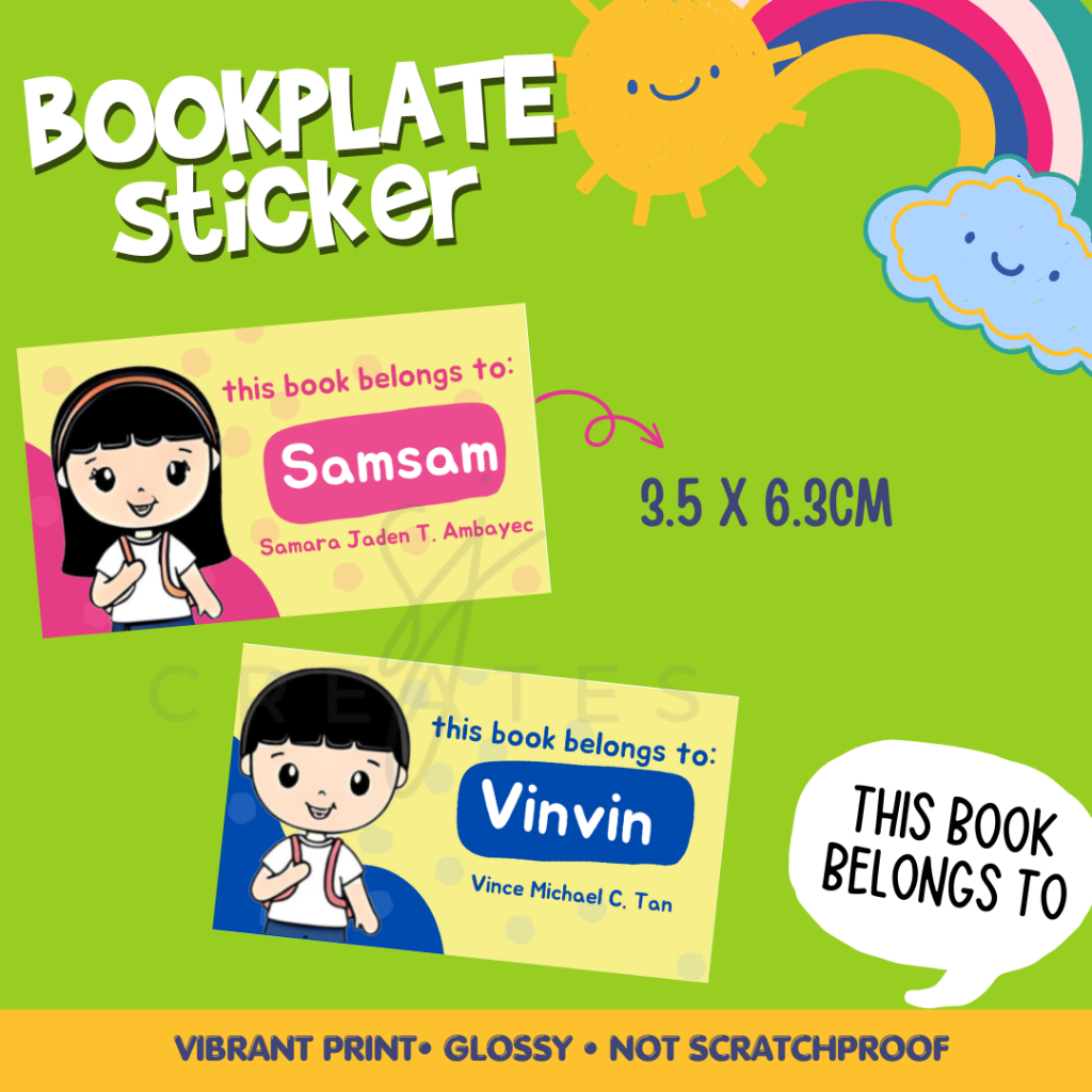 Bookplate Avatar Stickers | This book belongs to Sticker | Label ...