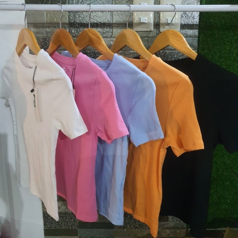 FB SISTER Ribbed Body Hug T-Shirt | True to Size | Shopee Philippines