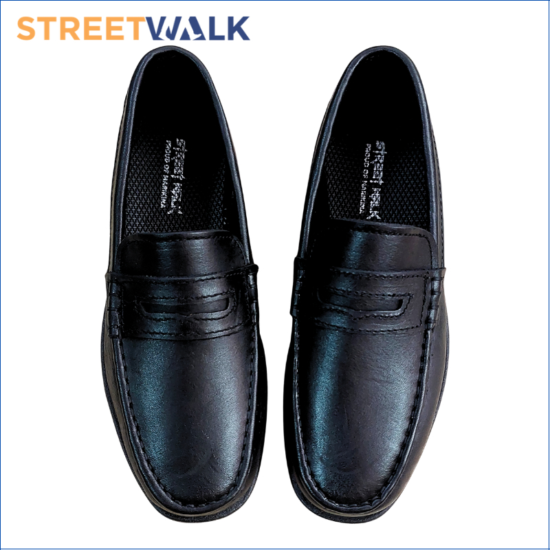 BIG SIZE Mag One-Size Down Streetwalk PENNY Black Leather Shoes ...