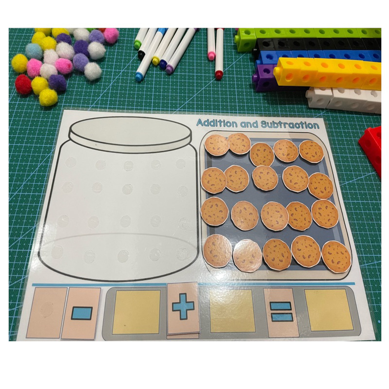 COOKIE JAR LAMINATED ADDITION SUBTRACTION LAMINATED WITH VELCRO AND ...