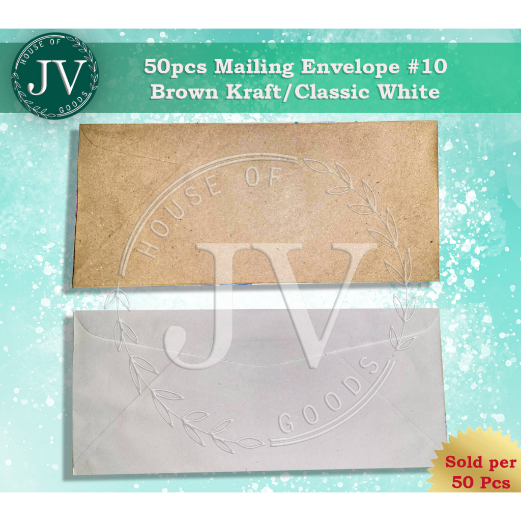 50pcs Mailing Envelope #10 Brown/White | Shopee Philippines