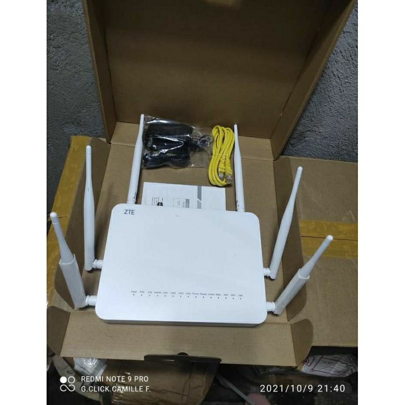 ZTE F688 GPON ONT ( DUAL BAND ROUTER , 6 ANTENNA ) USED/BRANDNEW | Shopee Philippines